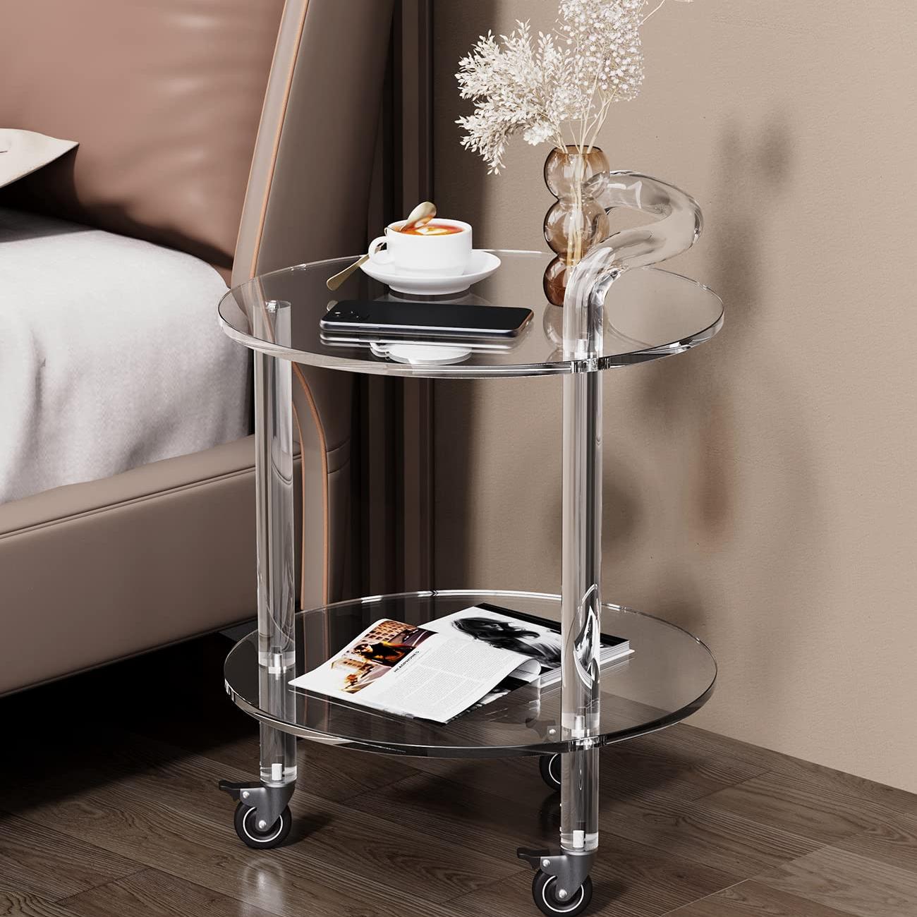 Table d'appoint basse et ronde à roulettes • Ma Table d'appoint