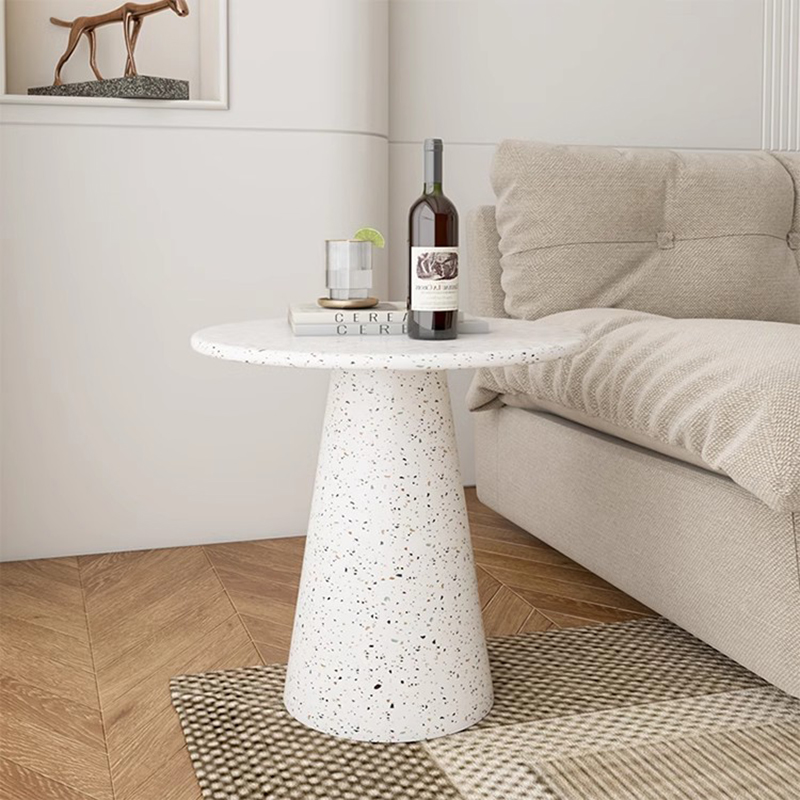 Table d'appoint design italien minimaliste style pierre blanche • Ma ...